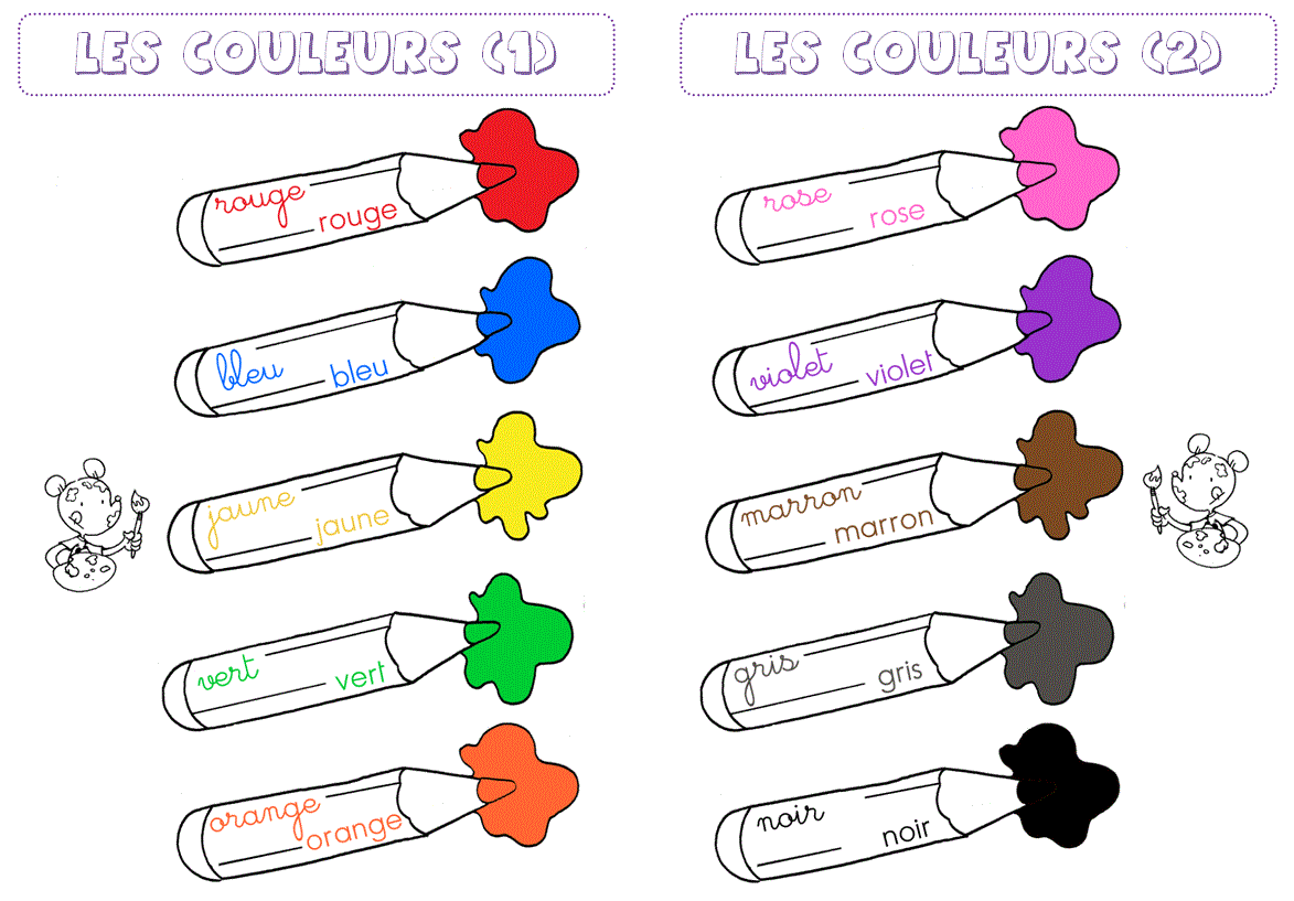 Français: L 7 - Les Couleurs