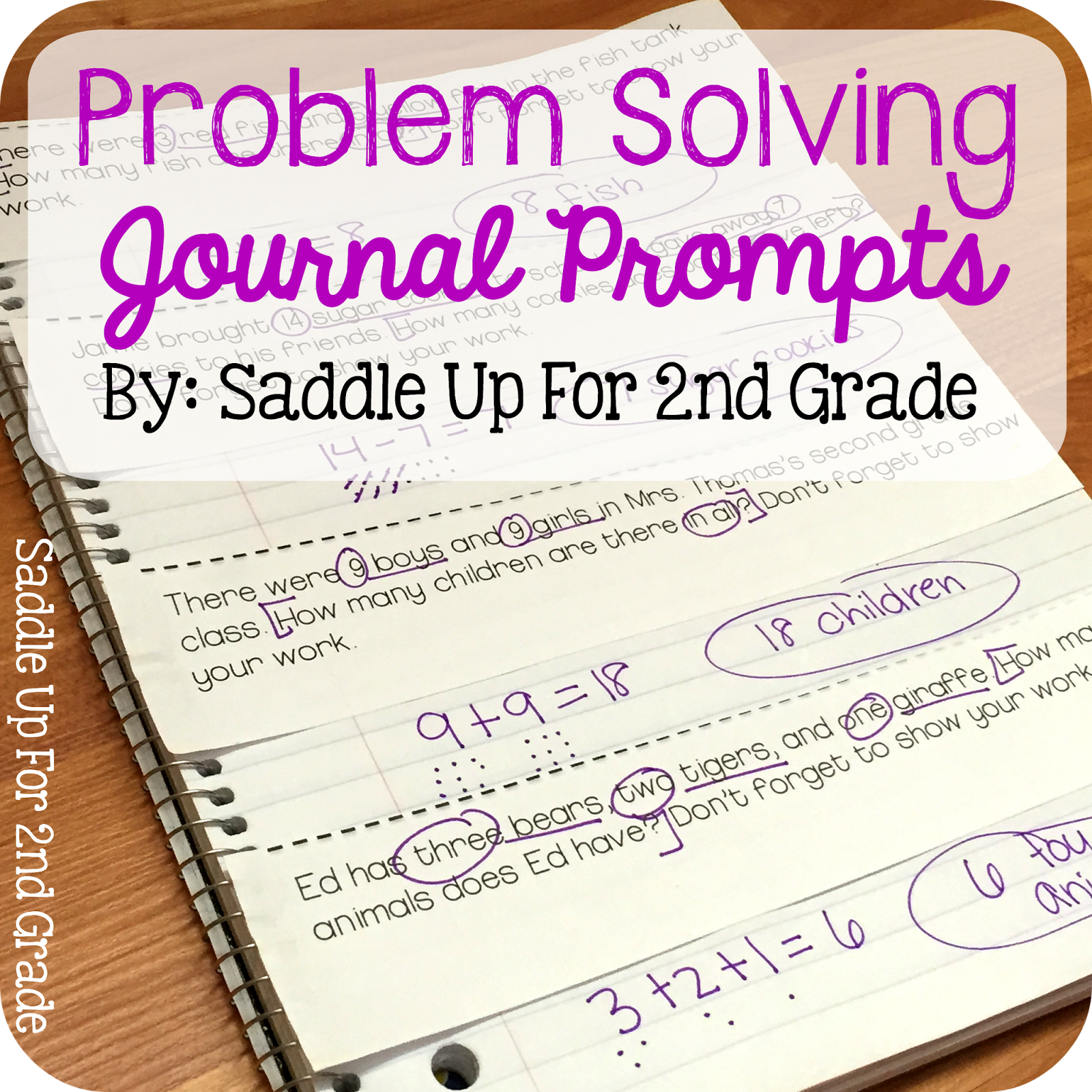 August Problem Solving Journal Prompts - Saddle up for Second Grade