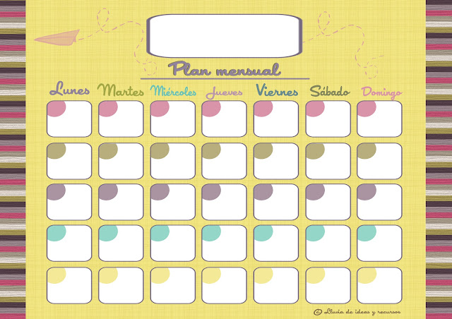 Descargables: Plan mensual - LLUVIA DE IDEAS