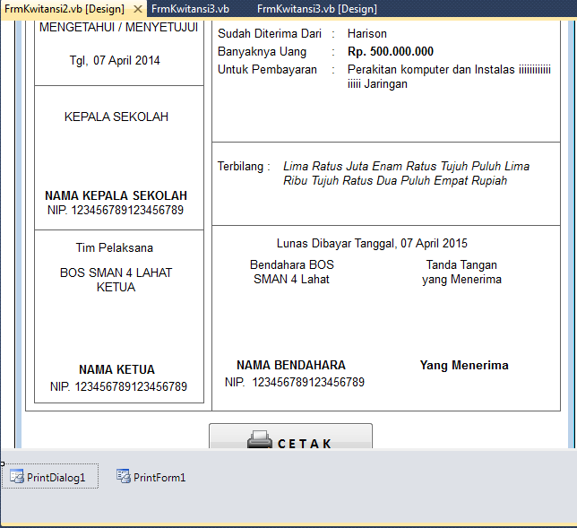Tutorial VB.Net : Print Document dengan PrintForm dan PrintDialog - HTML