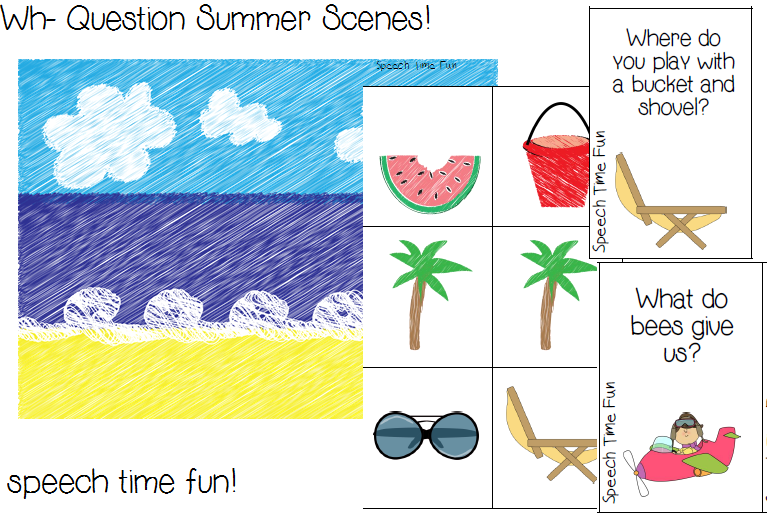 Wh- Question Summer Scenes! - Speech Time Fun: Speech and Language ...
