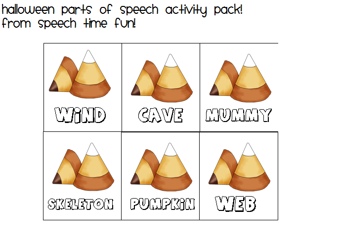 Halloween Parts of Speech Activity Pack! - Speech Time Fun: Speech and ...
