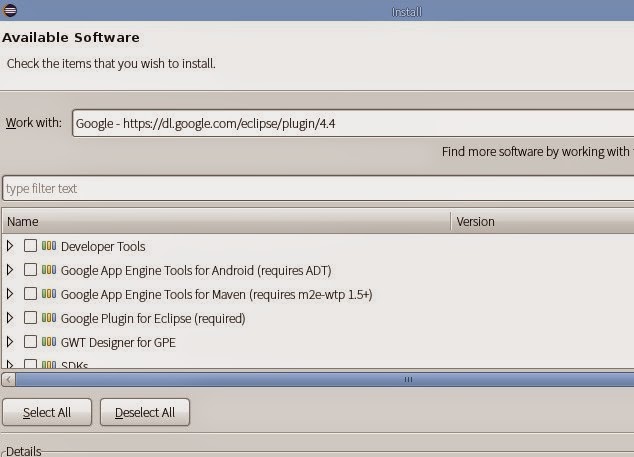Eclipse 4.4(Luna) での Google Plugin for Eclipse の使用方法