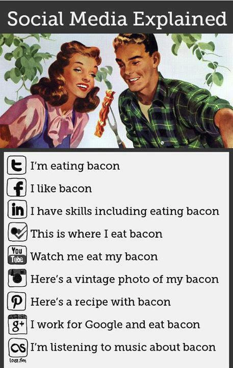 Social Media Humor - Social Media Explained... Using Bacon. - Online ... Social Media Humor - Social Media Explained... Using Bacon. - Online ...
