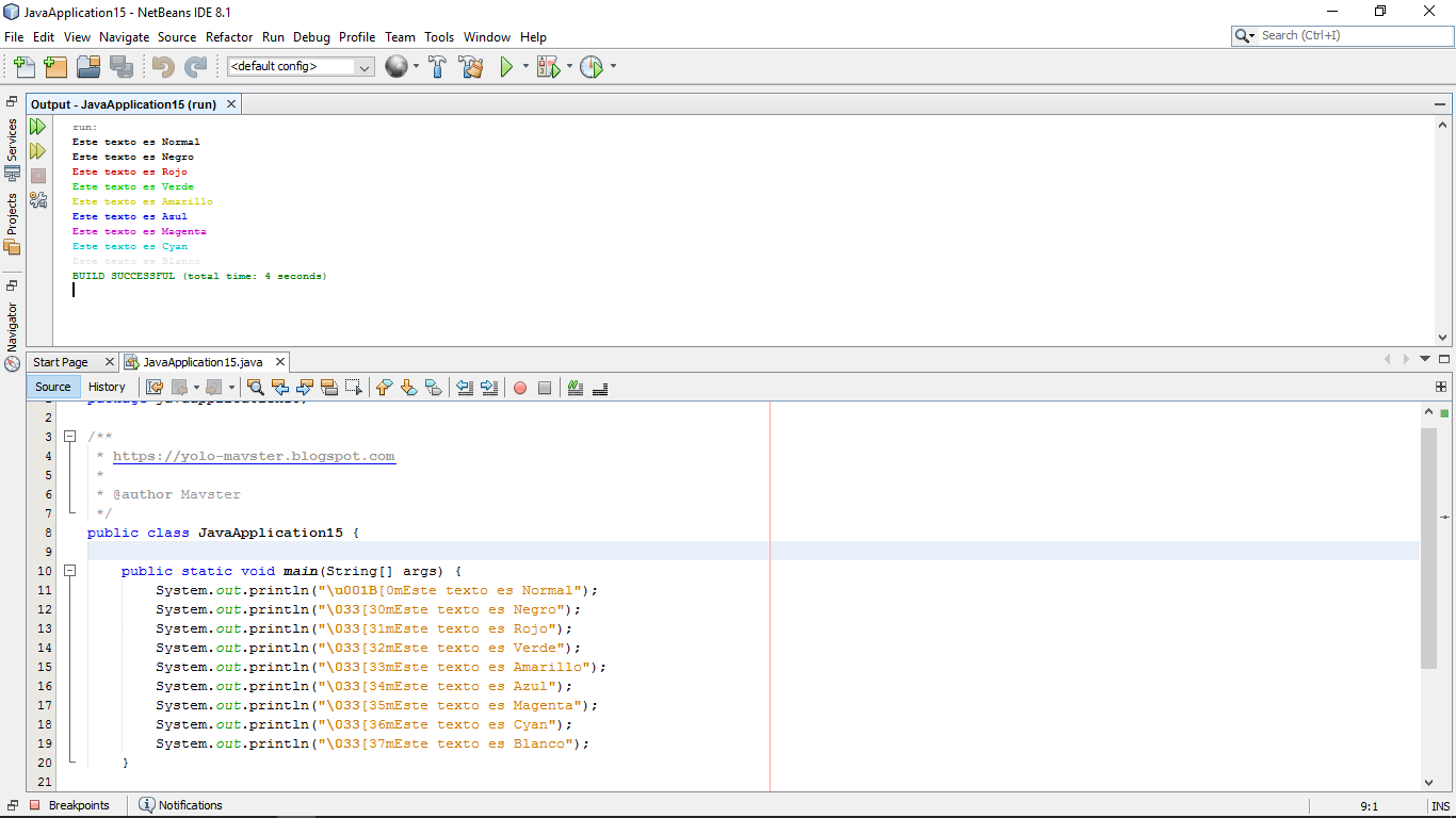 Imprimir en Java (Imprimir por consola + Impresión a colores). | Yolo-Mavster