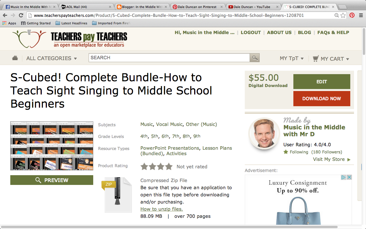 MIDDLE SCHOOL SIGHT SINGING BUNDLES! S-CUBED! TWO DAY SPECIAL PRICE ...