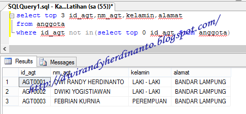 Penggunaan Limit Di SQL Server - INDONESIANWARE