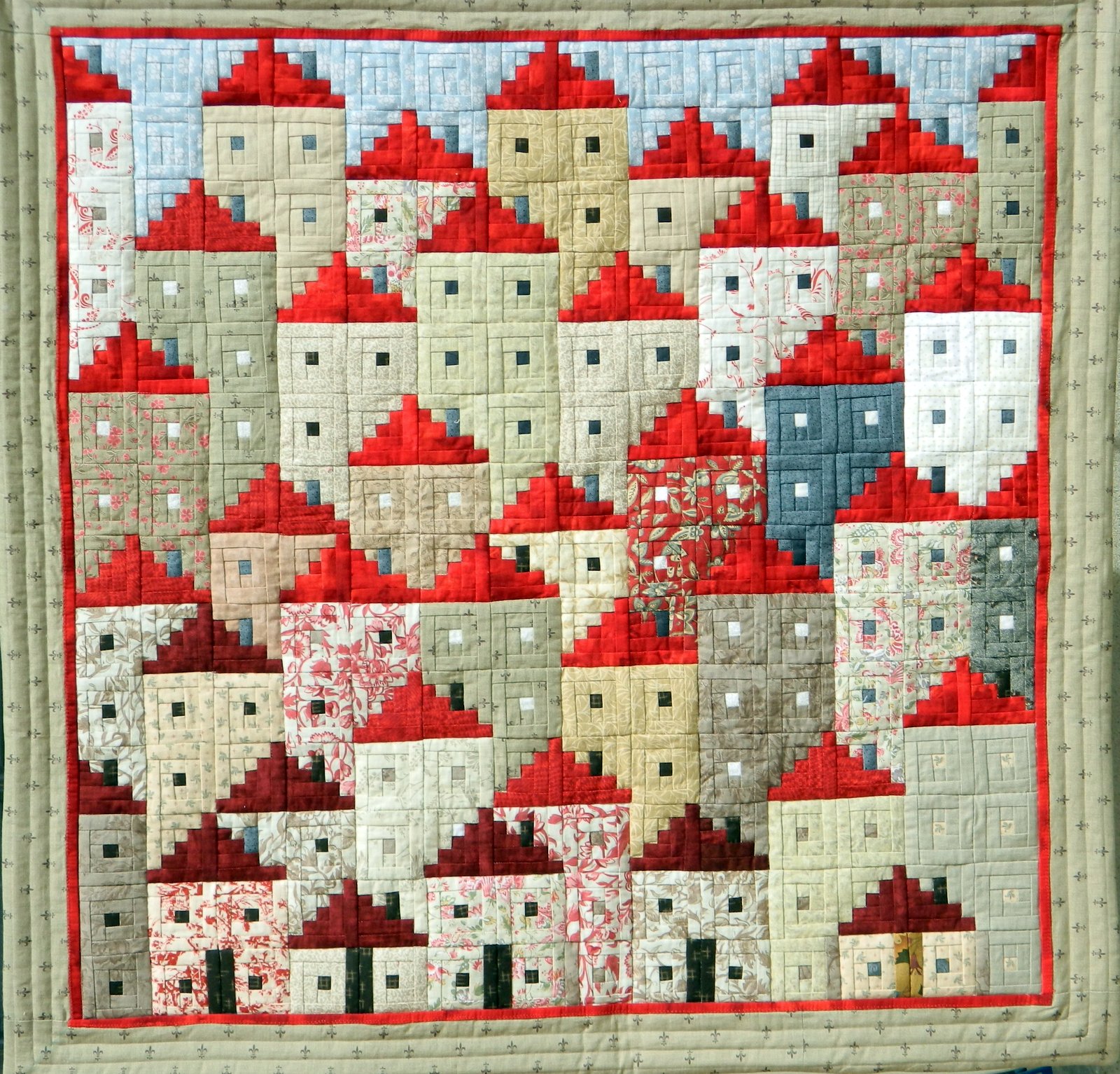 Patchwork log cabin - Imagui