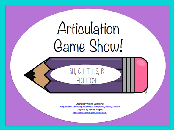 Speech with Sharon: Worth it Wednesday {Articulation Game Show! sh, ch ...