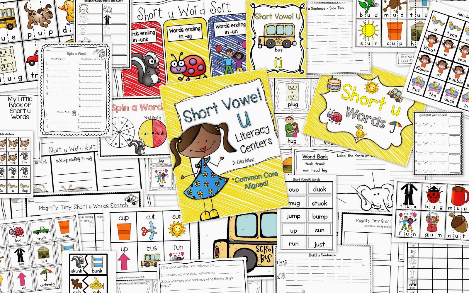 Jam Packed Post: What’s New, Short u Phonics Based Literacy Centers ...