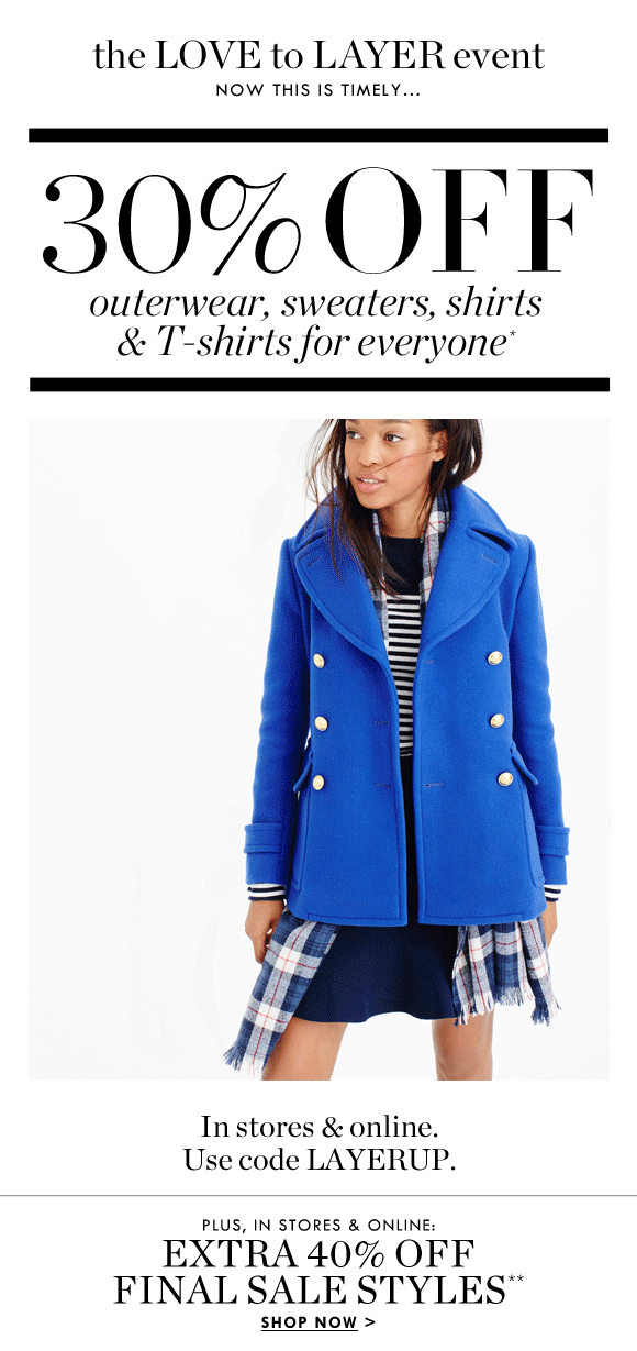 J.Crew Aficionada: Take An Additional 30% Off Layers (Extra 40% Off Sale!) J.Crew Aficionada: Take An Additional 30% Off Layers (Extra 40% Off Sale!)