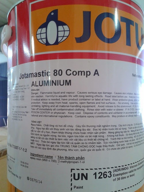 Giấy dán kính cách nhiệt: Sơn Chống Rỉ Jotamastic 80 Nhôm