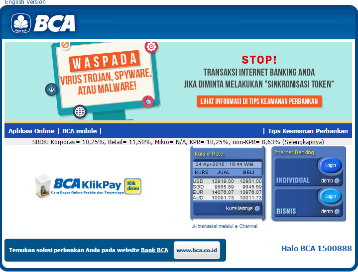 Contoh kejahatan Data Forgery (kilik bca) | Data Forgery