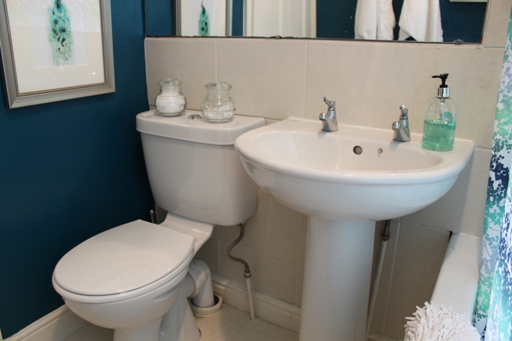 The Transformative Power of Paint: Peacock Blue Bathroom - Swoon Worthy The Transformative Power of Paint: Peacock Blue Bathroom - Swoon Worthy