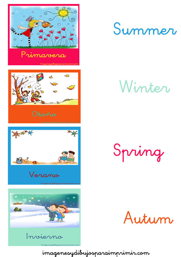 Las estaciones del año en Inglés para aprender | Imagenes y dibujos ...