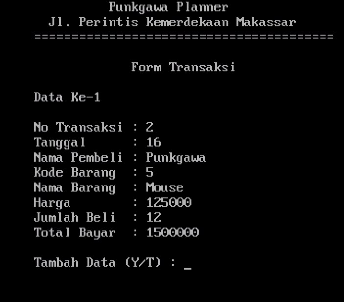 Algoritma 1: Membuat Program Form Transaksi di Turbo Pascal