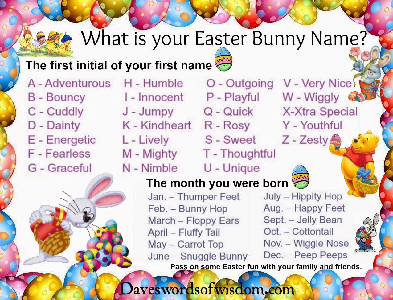 Daveswordsofwisdom What s Your Easter Bunny Name daveswordsofwisdom-what-s-your-easter-bunny-name