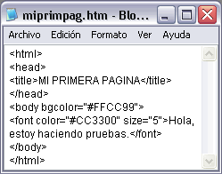curso basico HTML: Mi primera pagina