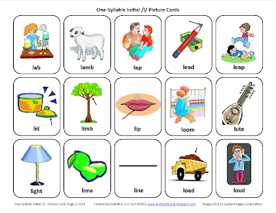 Testy yet trying: Initial L: Free Speech Therapy Articulation Picture Cards
