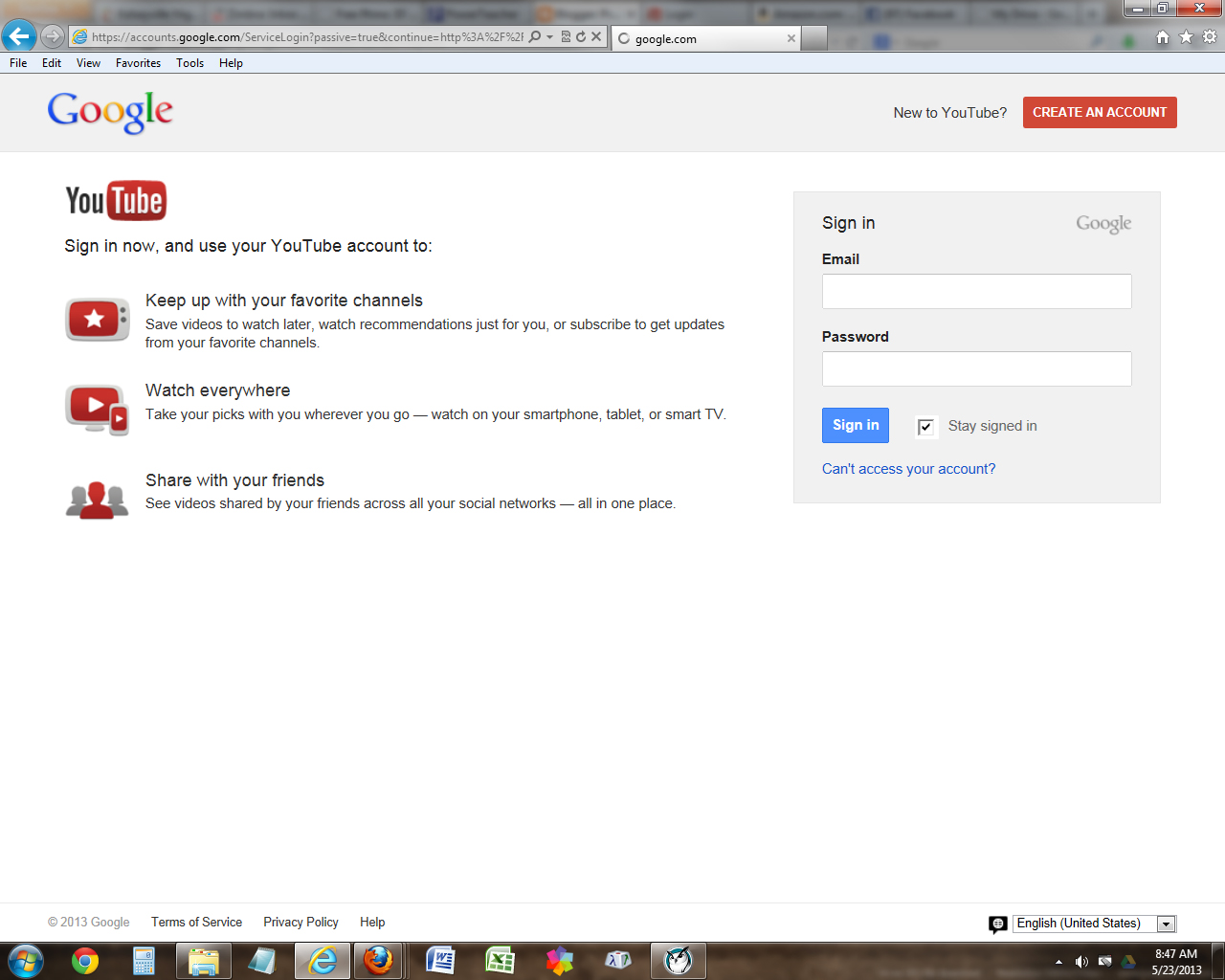 Projects In Computers: Create Youtube Accounts
