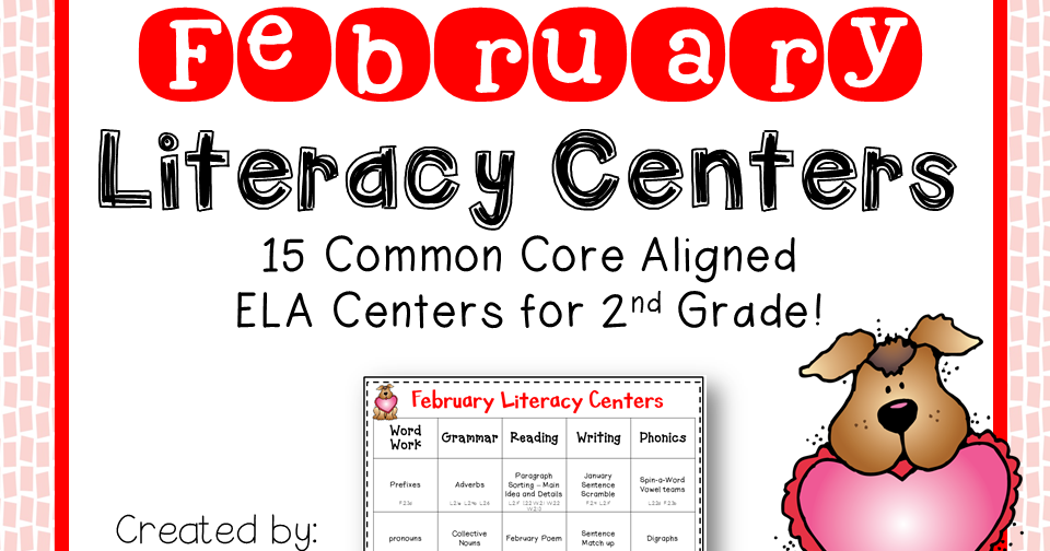 February Literacy Menu Centers and Freebie Calendar Cards - Teacher by ...