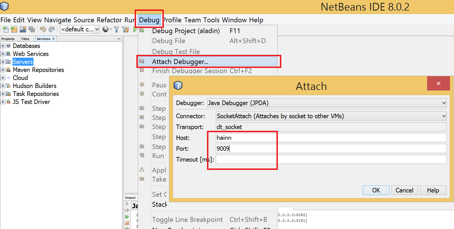 Hướng dẫn remote debug server glassfish