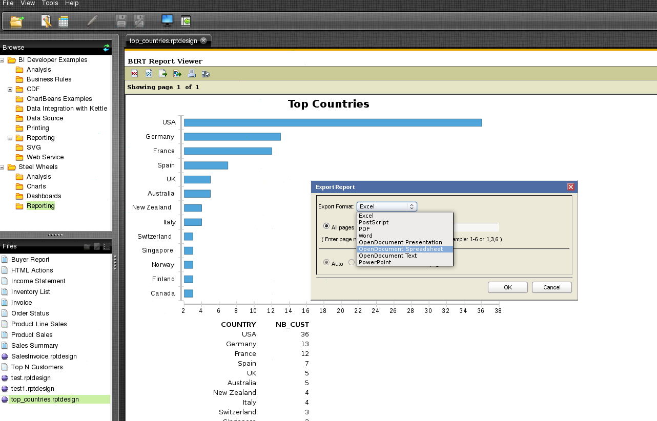 BIRT Viewer in Pentaho BIRT Viewer in Pentaho