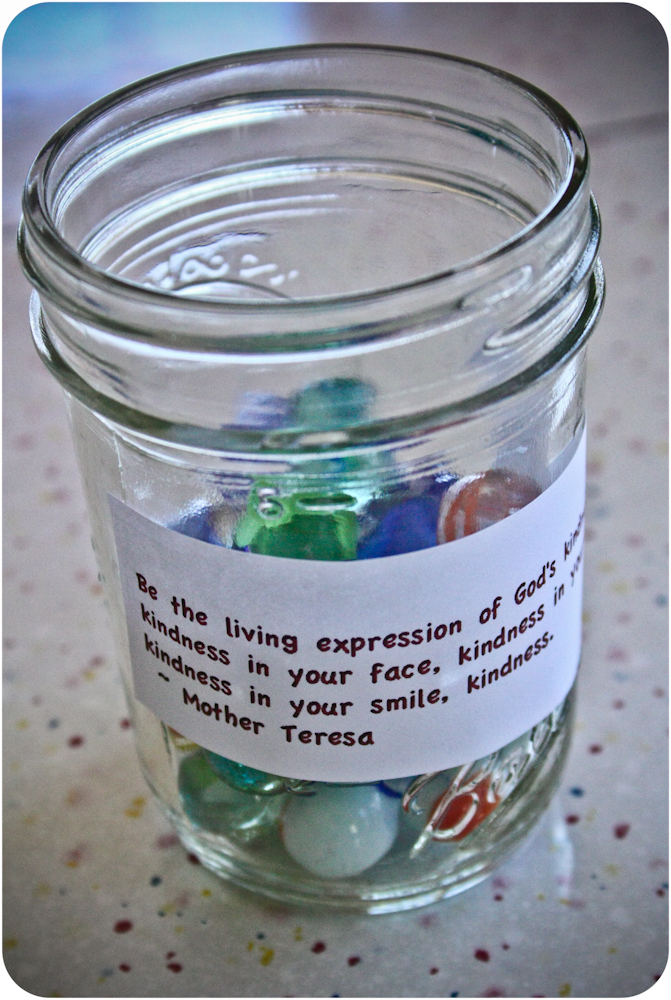 You know how we're an art family...: a jar full of kindness