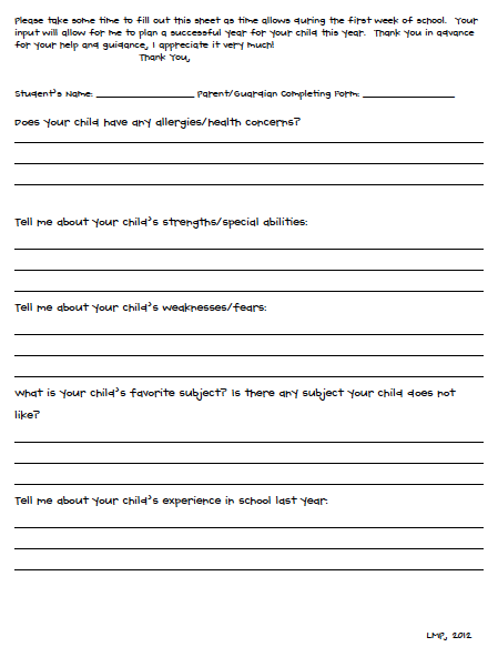 Fourth and Ten: Parent Communication Freebies