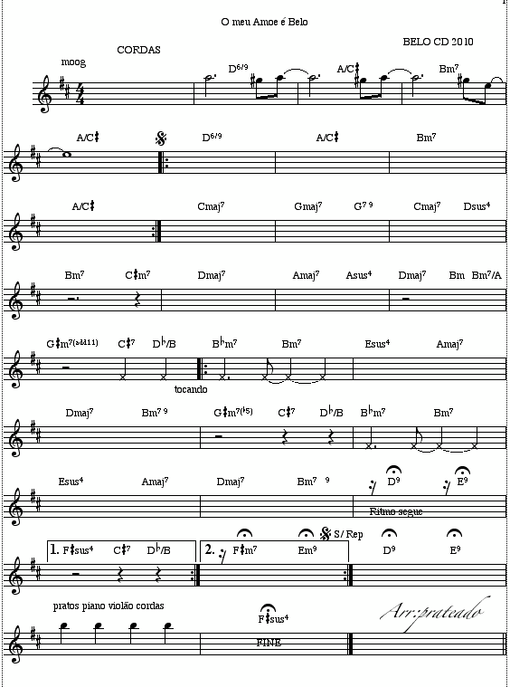 Meu Cavaquinho Partituras: Partitura - O Meu Amor é Belo - Belo Meu Cavaquinho Partituras: Partitura - O Meu Amor é Belo - Belo