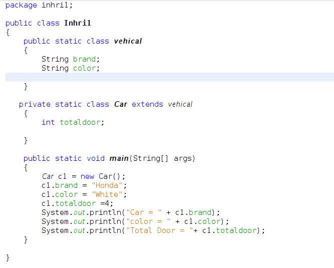 Inheritance Program With Access Specifier In Java inheritance-program-with-access-specifier-in-java
