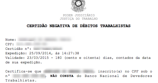 Como tirar a Certidão Negativa de Débitos Trabalhistas - CNDT