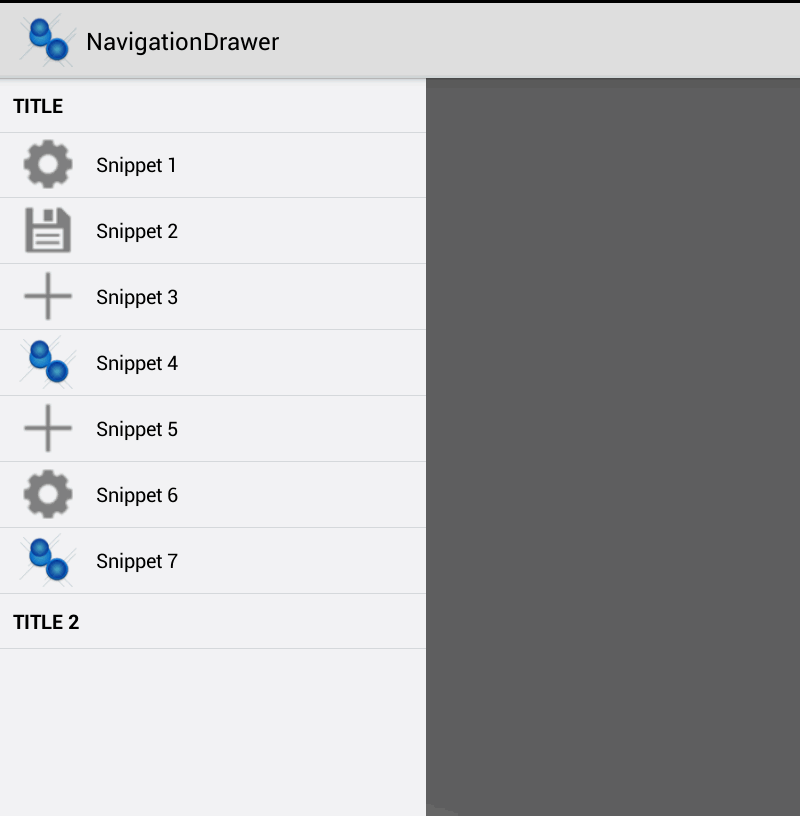 Creating a Navigation Drawer Creating a Navigation Drawer