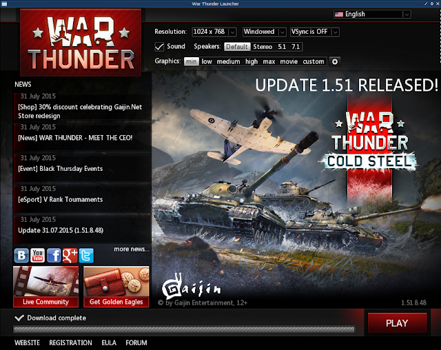 o grach na linux: War Thunder - launcher linux