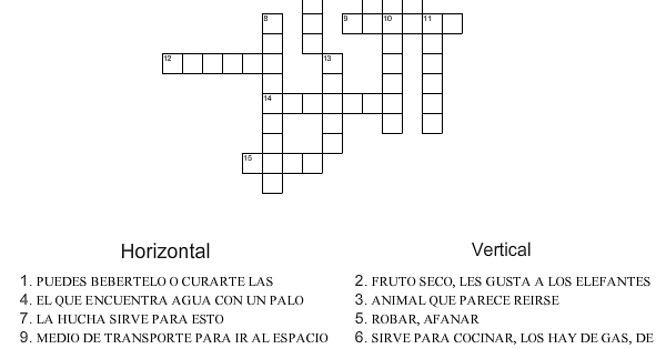 EL BOTE DE LÁPICES: CRUCIGRAMA - LA LETRA H-