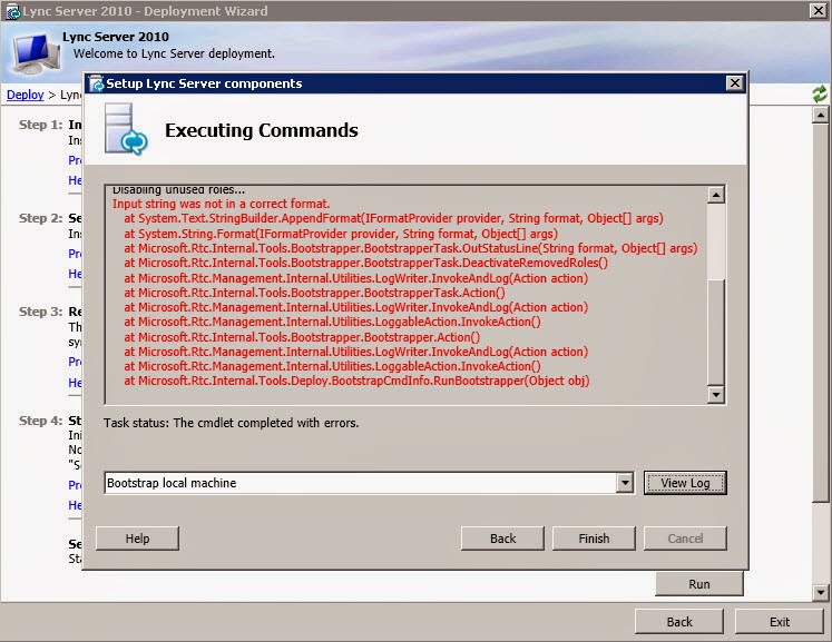 Troubleshooting Lync: Lync Deployment Wizard fails - Input string was not in the correct format