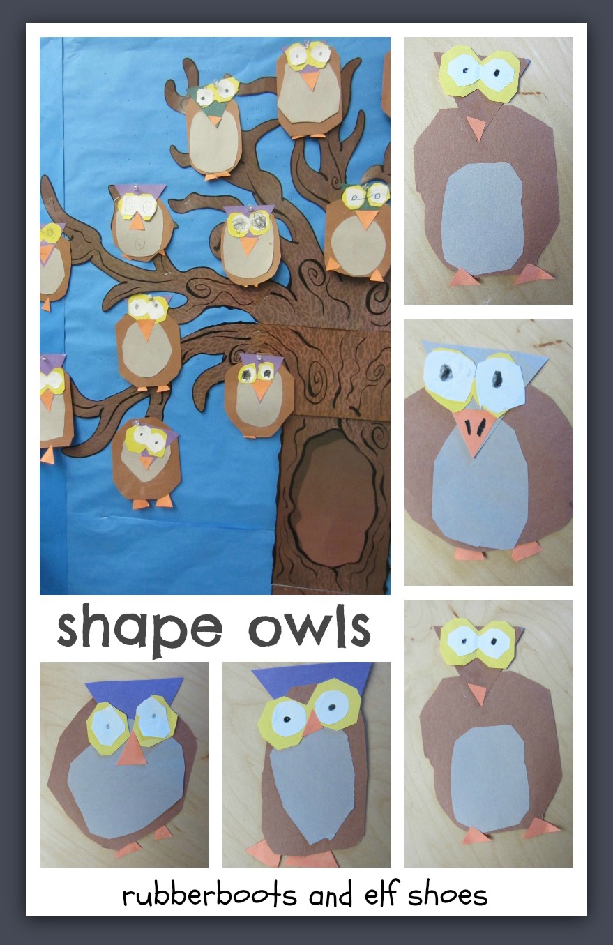 night time book and owl craft - rubber boots and elf shoes