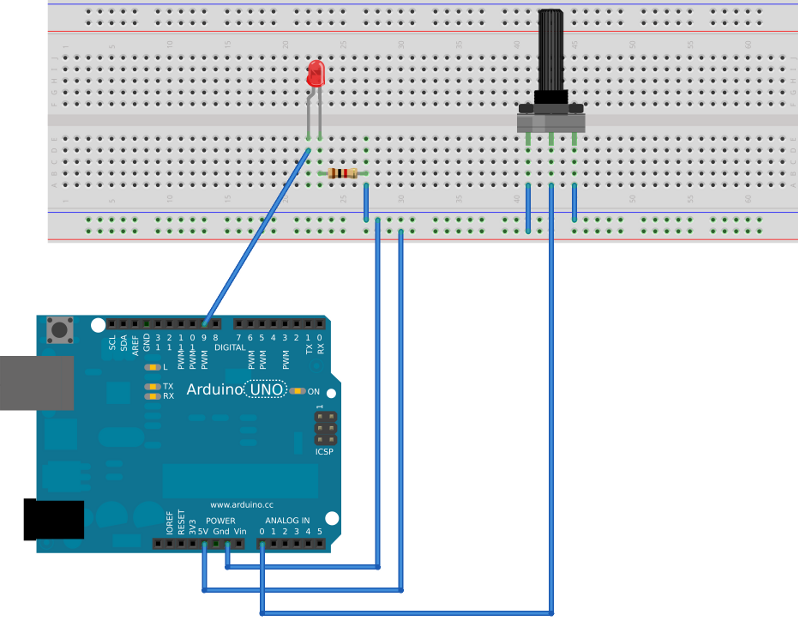 Arduino: Luminosità Led Con Potenziometro - Programming Academy
