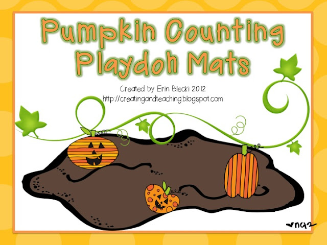 Pumpkin Counting Playdoh Mats- [FREE] | creating & teaching