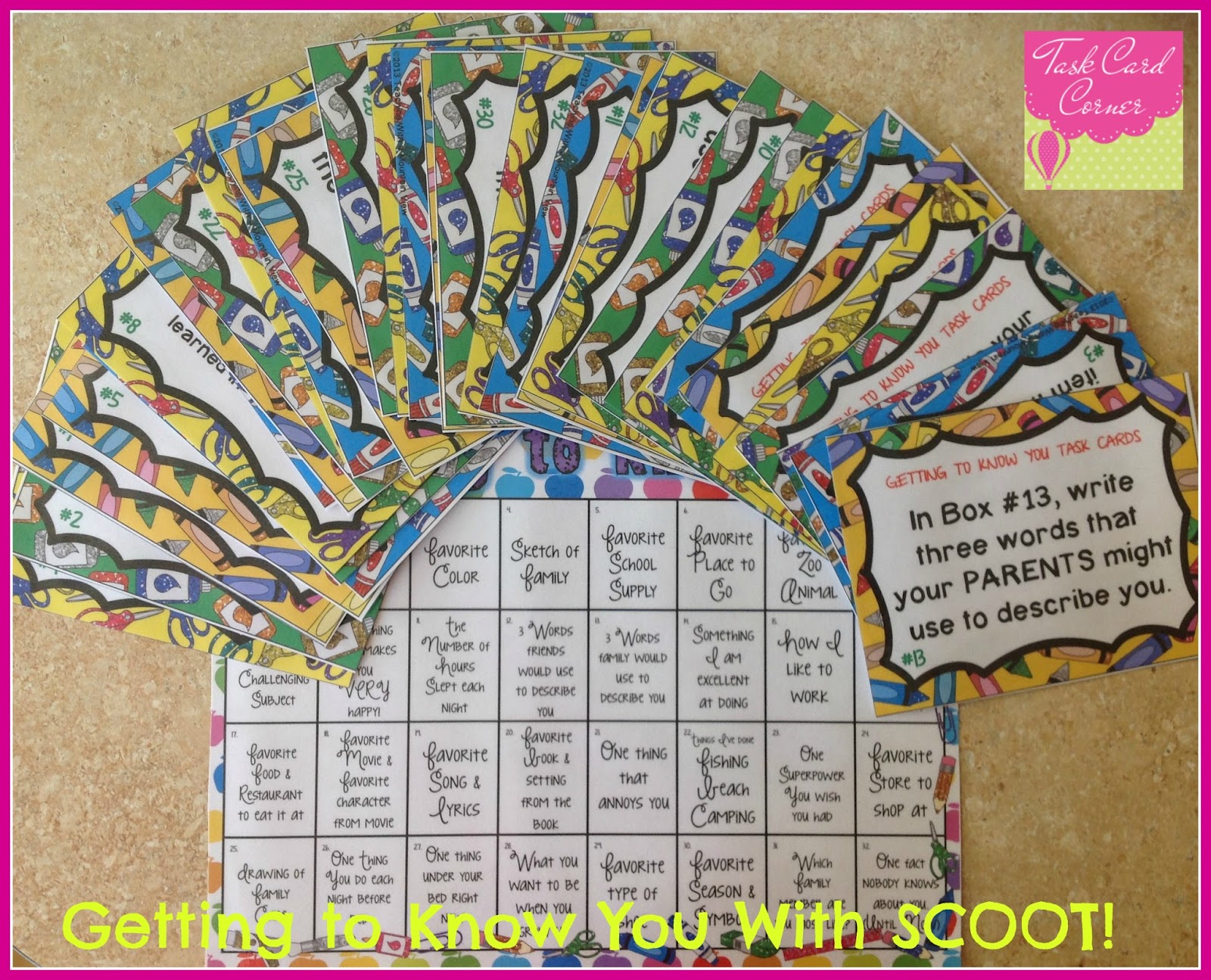 Task Card Corner: Getting Started With Task Cards: Play SCOOT!