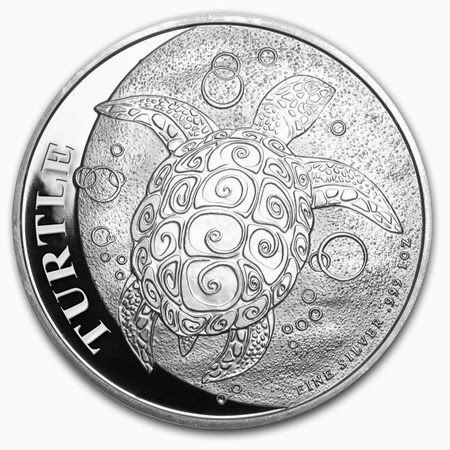 Ounces of Silver: 2014 Hawksbill Turtle 1 oz Silver New Zealand Mint $2 Niue