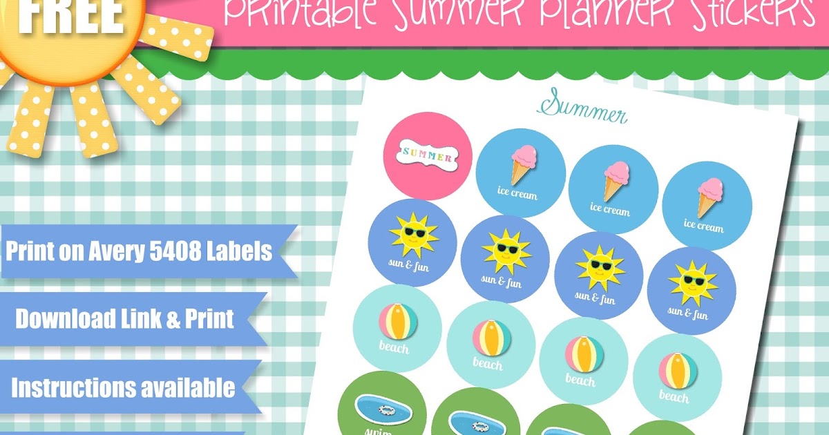 The Polka Dot Posie: FREE Printable Summer Planner Stickers