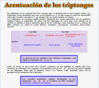 LENGUAJE 6: ACENTUACIÓN DE TRIPTONGOS