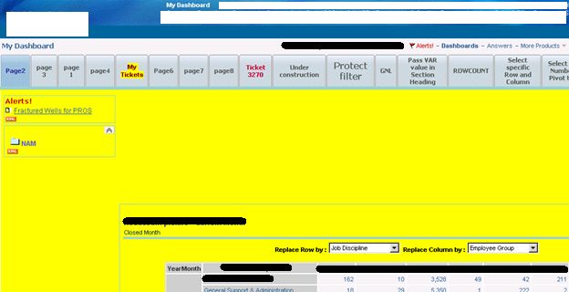 OBIEE: Dashboard page colour turns yellow OBIEE: Dashboard page colour turns yellow