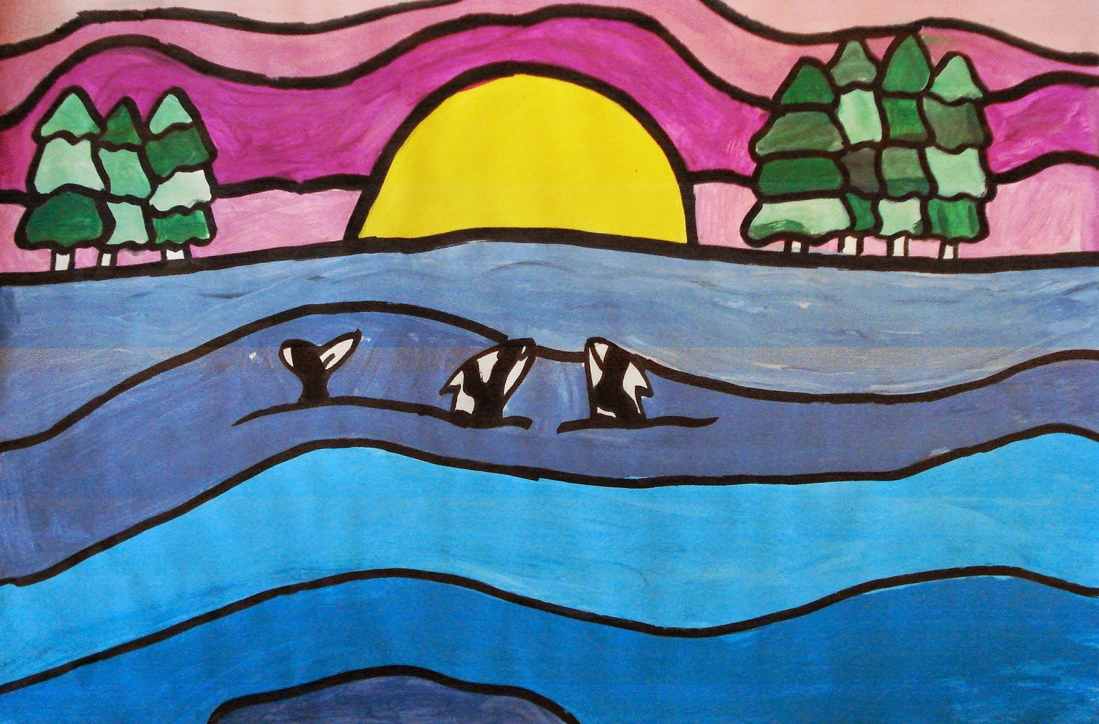 a faithful attempt: Ted Harrison style landscapes