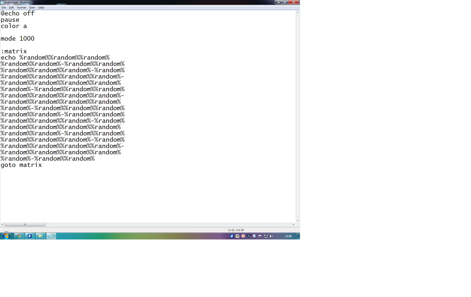 how to apply matrix command