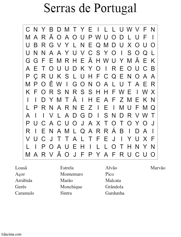 Sorrisos no Olhar: Sopa de Letras