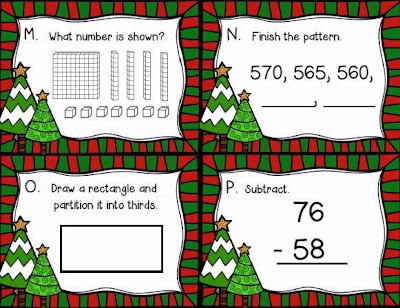 Christmas Task Cards Freebie - Second Grade Teaching Blog