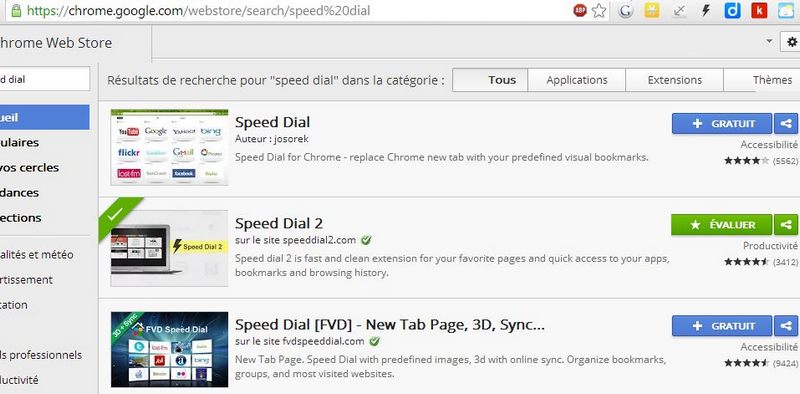 Problème Chrome/Speed Dial