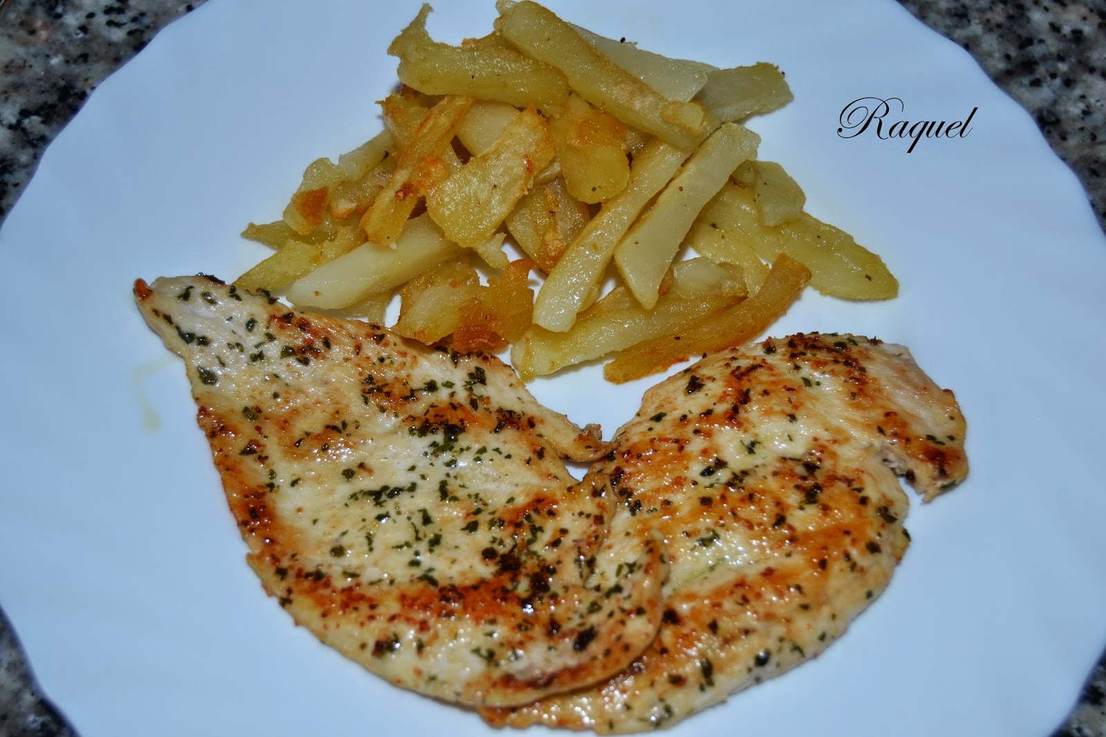 Pechuga De Pollo Con Patatas Fritas Pechuga De Pollo Con Patatas Fritas